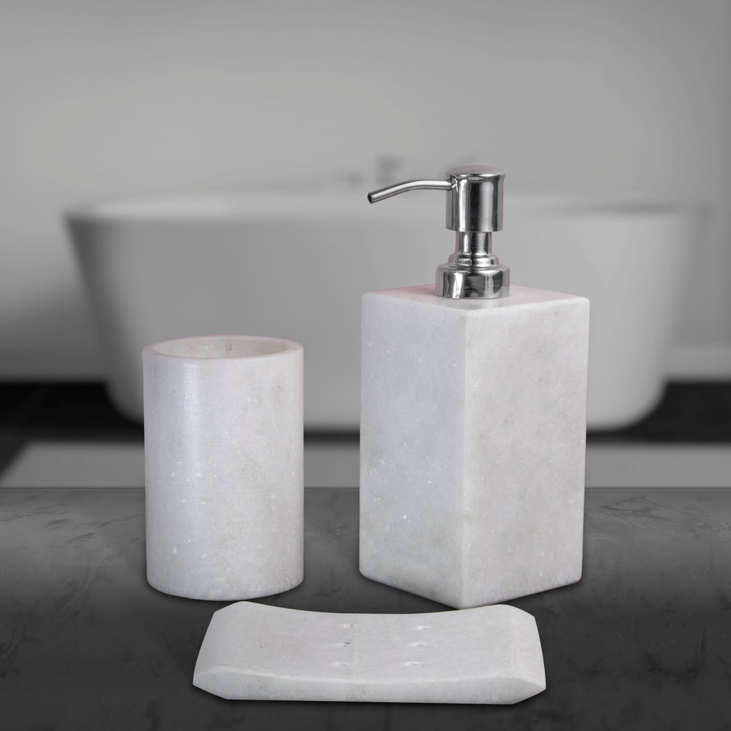 Marble Bathroom Accessories Set | Buy Online - Handicraft Bazaar