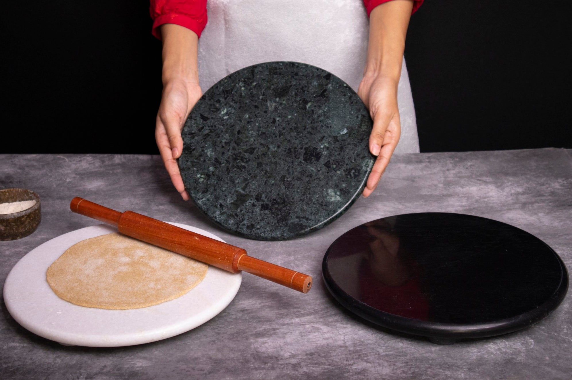 Black Marble Roti Maker (Chakla) — Handicraft Bazaar