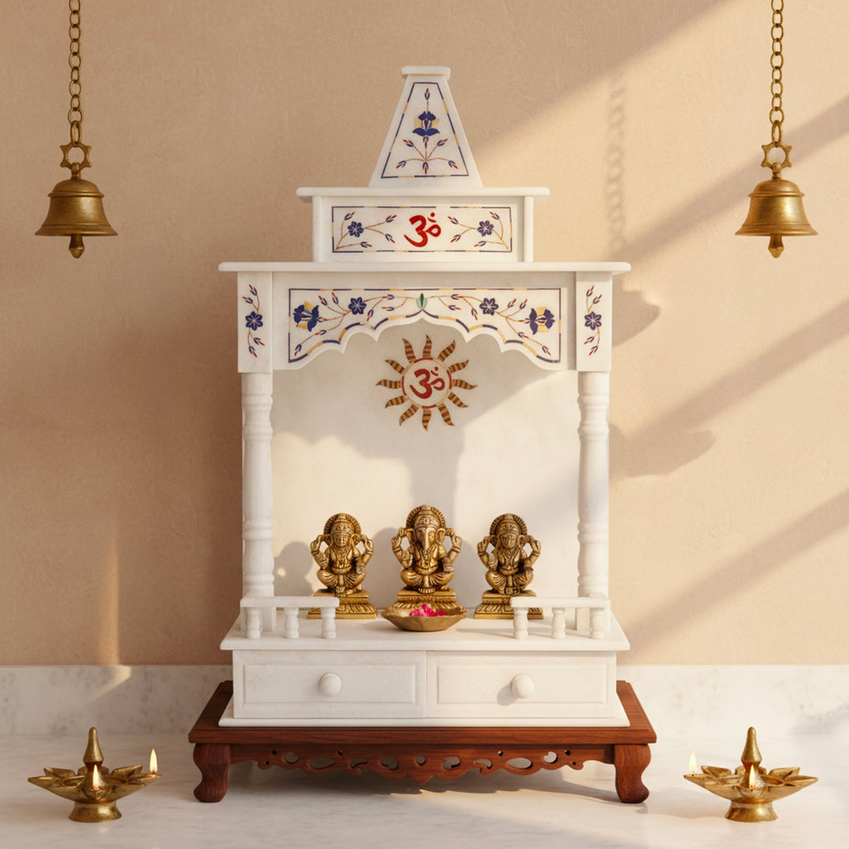 Marble Temple Blue Inlay - Handicraft Bazaar