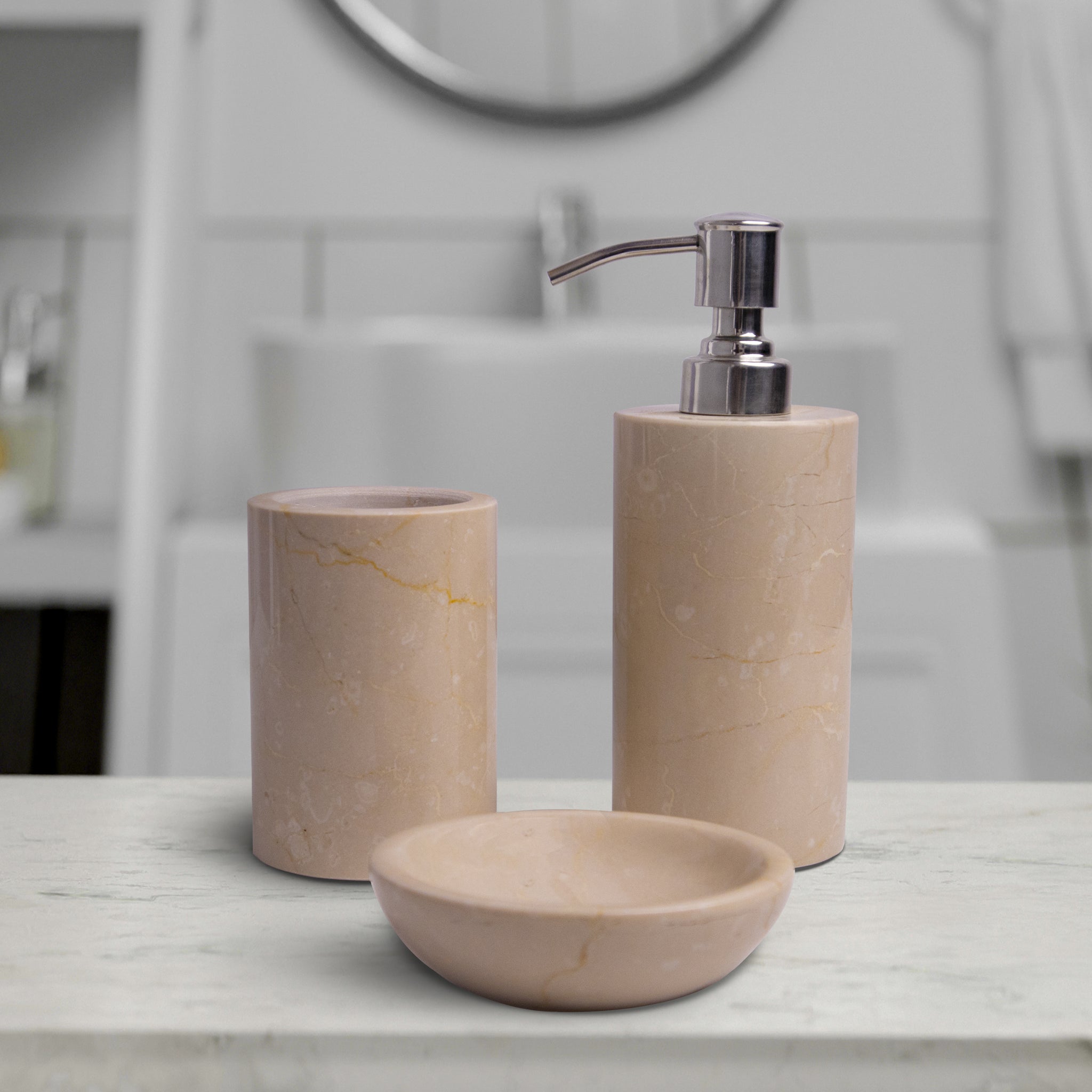 Marble Bathroom Accessories Set | Buy Online - Handicraft Bazaar
