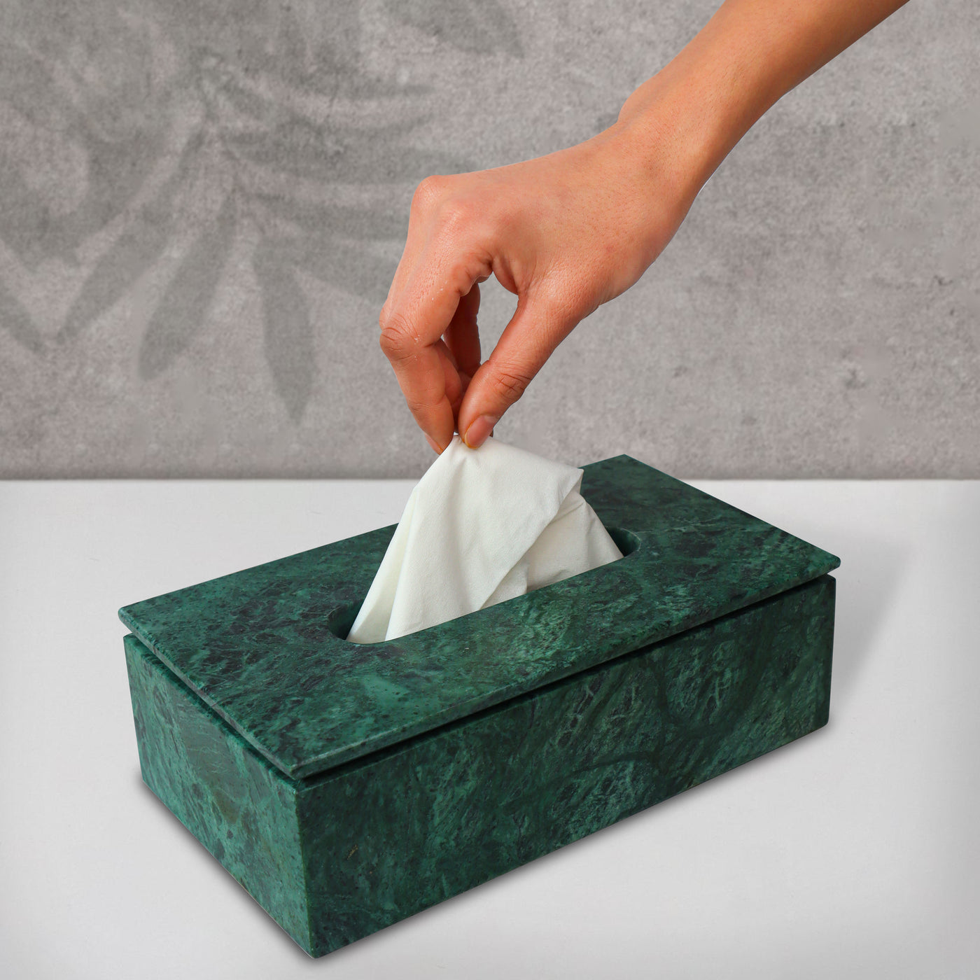 Marble Tissue Box (Green) - Handicraft Bazaar