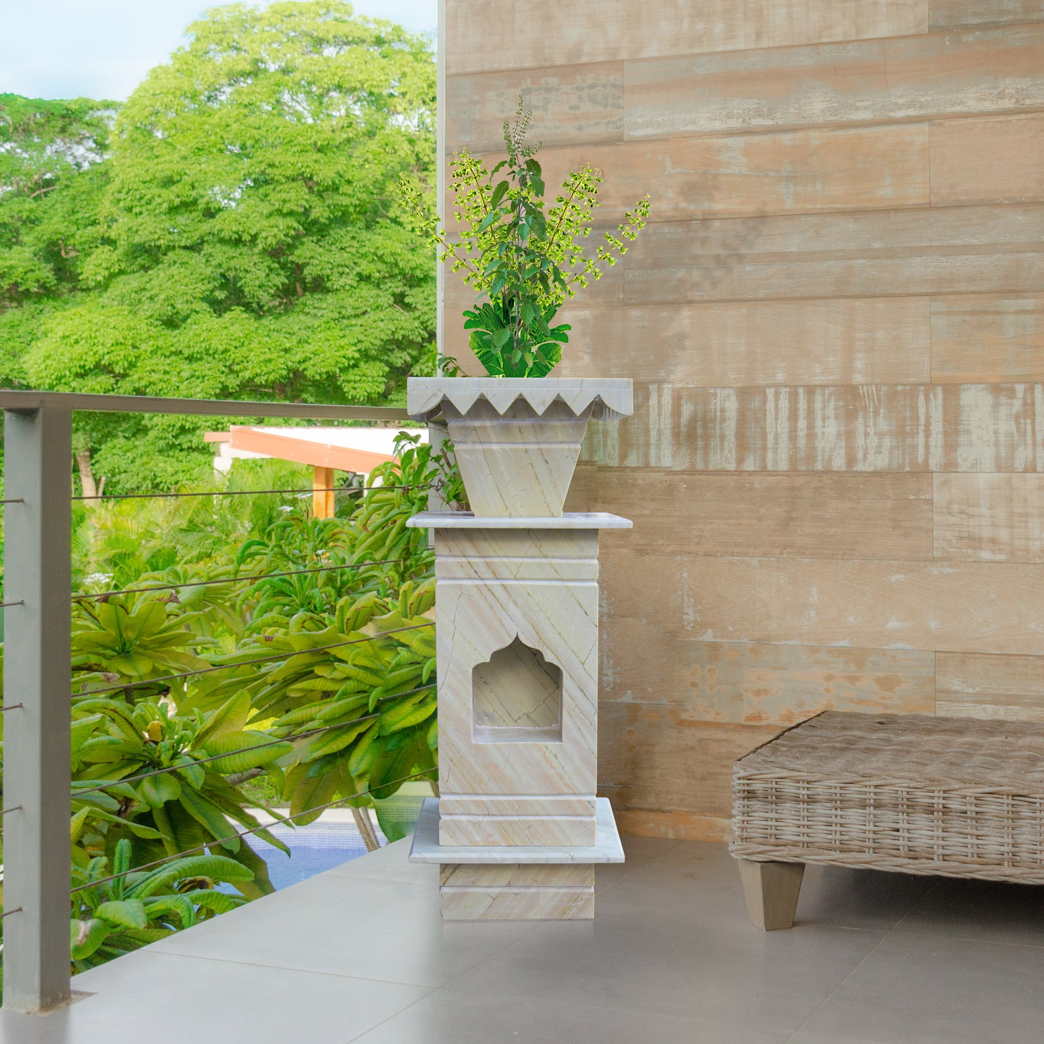 Marble Tulsi Pot for Home | Buy Online — Handicraft Bazaar